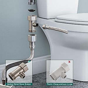 Bidet Attachment for Toilet Non-Electric Self-Cleaning Dual Nozzle Fresh Cold Water Sprayer Bidet Adjustable Water Pressure Feminine Wash, Bidet Sprayer for Toilet Easy to Install,White