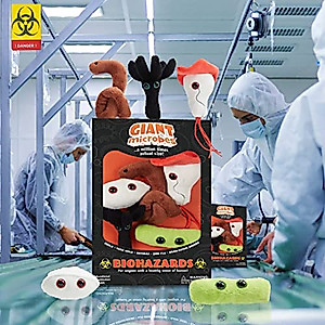 GIANTmicrobes Biohazards Gift Box, Microbiology Gifts, Medical Gag Gifts Funny, Doctor Gifts, Bacteria Plush, Virus Plush Toy, Plush Keychain