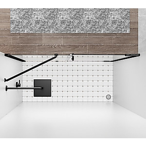 Elegant Kitchen and Bath SD404-6072MBK Semi-Frameless hinged Shower Door 60 x 72 Matte Black