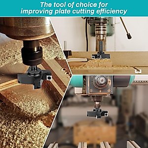 Chaoos CNC Spoilboard Surfacing Router Bit, 1/2" Shank 3" Cutting Diameter 4 Wing, Slab Flattening Router Bit Planing Bit Wood Planer Bit Woodworking Tools, 4 Additional Carbide Inserts