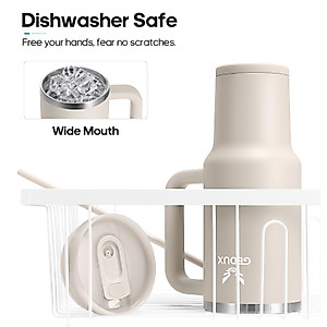 Gedux 40oz Tumbler With Handle, 2-IN-1 Leak Proof Lid (Straw/Flip), Insulated Water Bottle, Stainless Steel Tumbler with Non-Slip Silicone, Wide Mouth Travel Mug Cupholder Friendly Dishwasher Safe