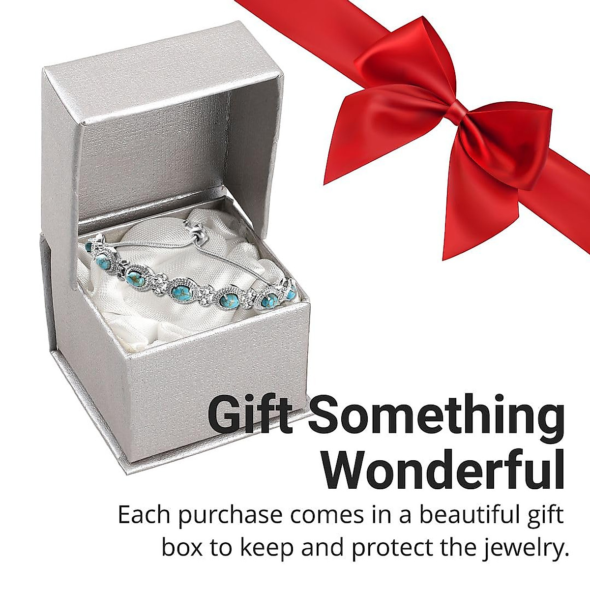 SHOP LC DELIVERING JOY Stainless Steel Turquoise Healing Bolo Bracelet Stylish Fashion Unique Gifts for Women Jewelry for Women Boho Western Birthday Gifts