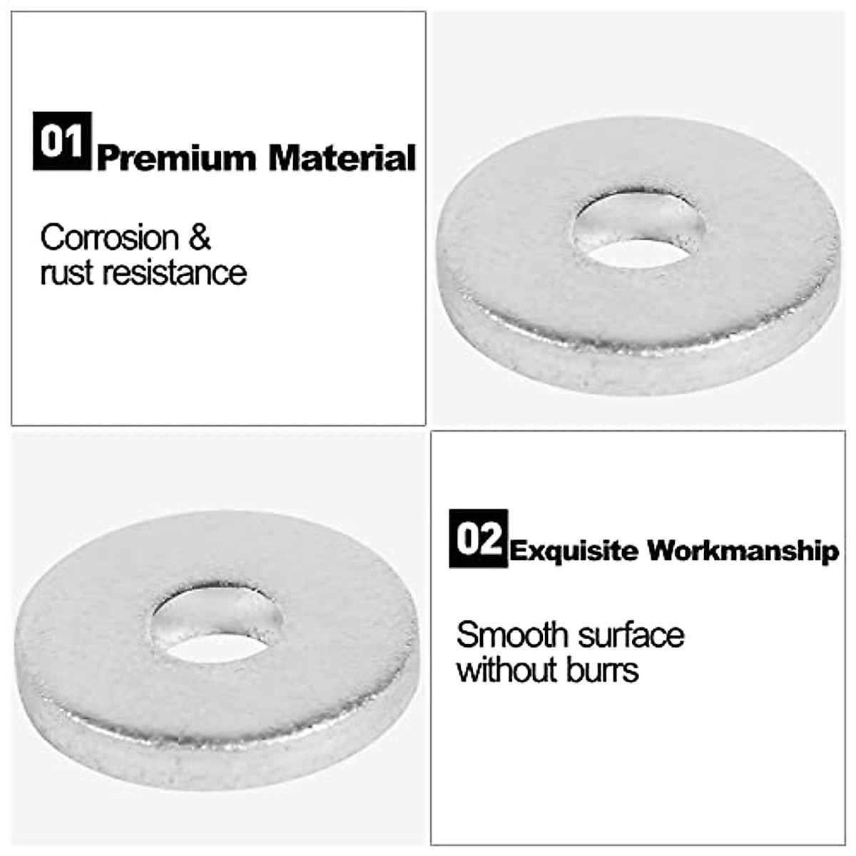 Aluminum Backup POP Rivet Washers for 1/8" Diameter Rivets,Aluminum Back Up Washer, 255 PCS