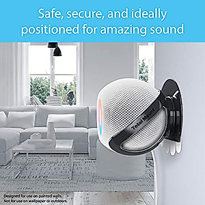 TotalMount Compatible with HomePod Mini – Hole-Free Design Eliminates The Need to Drill Holes in Your Wall (Premium Black – Hole-Free Mount)