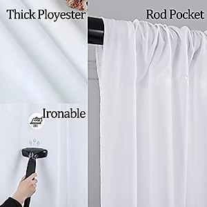 10ft x 10ft White Backdrop Curtain Panels for Parties, Wrinkle Resistant Polyester Wedding Backdrop Drapes for Party Birthday Backdrop Photography Home Decorations