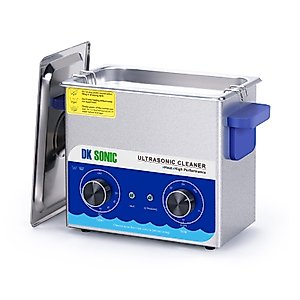DK SONIC 3L Ultrasonic Cleaner,Stainless Steel Ultrasonic Jewelry Cleaner with Cleaning Basket,Timer and Heater,Mechanical Sonic Cleaner for Cleaning Carburetor Parts,Eyeglasses,Coins (110V,0.79Gal)