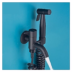 Matte Black Bathroom Bidet Faucet Wall Mount Lavatory Mop Cleaning Faucet Swivel Bath Spout Toilet Bidet Hot and Cold Mixing Faucet