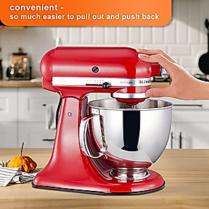 Metal Mixer Slider Mat Combined with Teflon Self Stick Sliding Sliders for Kitchenaid 4.5-5Qt Tilt-head Stand Mixer, Countertop Storage Mover Caddy Compatible with 4.5-5Qt Stand Mixer Artisan Classic