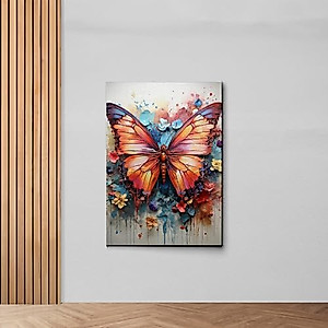 Abstract Painting Buy Canvas Wall Art, Butterfly Painting Art, Butterfly canvas, bedroom Butterfly wall art,Watercolor abstract Butterfly canvas painting
