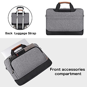 DOMISO 17-17.3 Inch Laptop Sleeve Business Briefcase Laptop Shoulder Bag Compatible with 17" Laptops/17.3" HP Pavilion 17/MSI GS73VR Stealth Pro/Dell Inspiron 17/Acer/ASUS,Grey