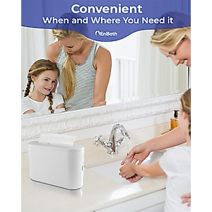 EnBath Countertop Paper Towel Dispenser (White)/Multifold Paper Towel Holder, Non-Slip, Durable ABS, Stylish Design for Bathroom and Kitchen