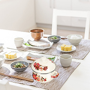 Hemoton 2 pcs Enamel Stew Pot Kitchen Stockpot Enamel Cooking Pot Thickened Stock Pot Vintage Enamel Stock Pot with Red Flower Enamelware Large Serving Pot Soup Basin (Random Style)