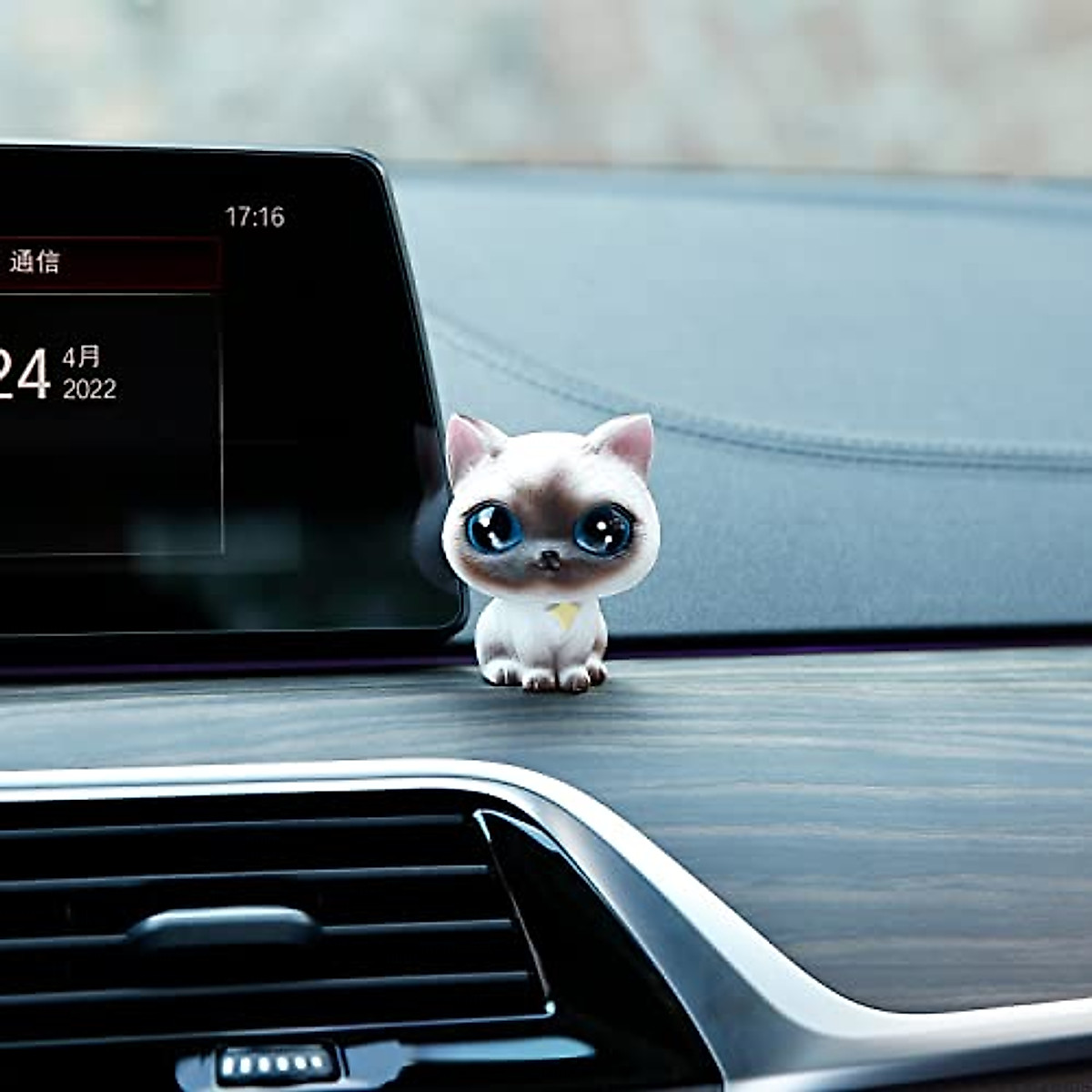 YGMONER Cat Bobblehead Ornaments Car Dashboard Shake Head Decoration (Siamese)