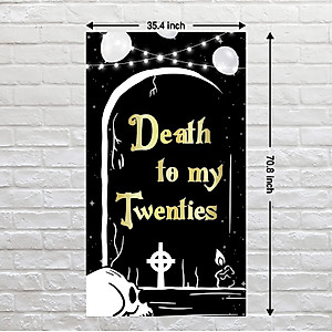 INNORU Death to My Twenties Door Banner Decor, Happy 30th Birthday Party Decor, RIP to My 20s Party Photo Booth Backdrop Background Supplies