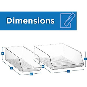 4 Pack Refrigerator Organizer Bins, Pop Soda Can Dispenser and Water Bottle Organizer Set for Fridge, Freezer, Kitchen, Countertops, Cabinets - Clear Plastic Pantry Beverage Holder Storage Rack