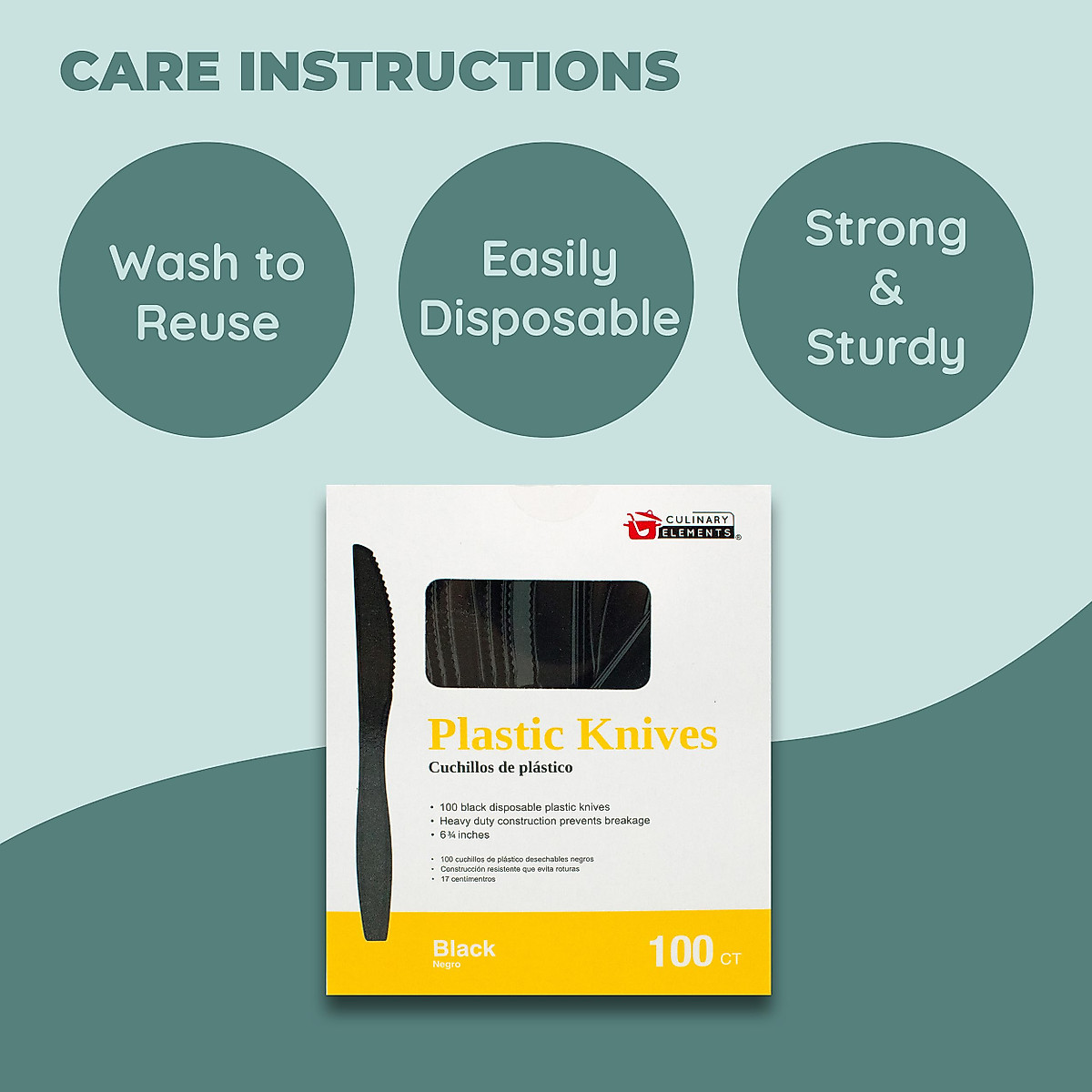 Plastic Cutlery: Disposable Utensils, Clear, White & Black Packs - Great for Parties, Picnics, Office & School