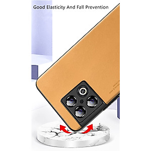 Puxssul for OnePlus 10 Pro 5G Case, Soft TPU Artificial Leather case,Extremely Light Ultra-Light Camera Protection Leather Cover Case for OnePlus 10 Pro 5G (Yellow)