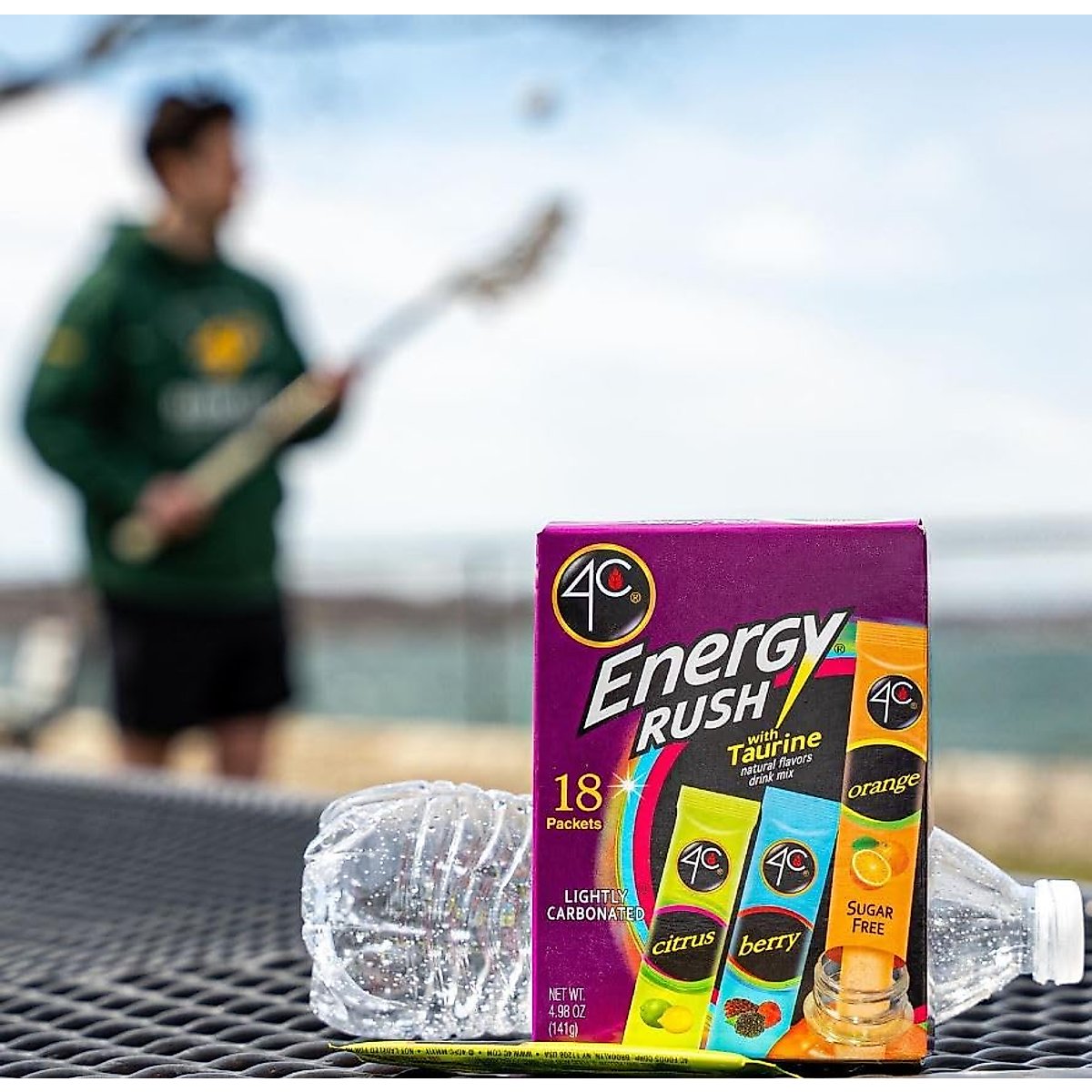 4C Energy Rush Stix, Variety 1 Pack, 40 Count, Single Serve Water Flavoring Packets, Sugar Free with Taurine, On the Go Bundle