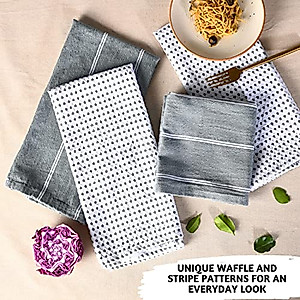 Folkulture 100% Cotton Kitchen Towels with Hanging Loop, Waffle Weave St Patricks Day Kitchen Towels and Dishcloths Sets, Hand Towels for Kitchen, 20 x 28 inches, Set of 4, (Khaki Green)
