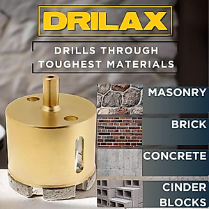 3 Inch Masonry Hole Saw, Diamond Hole Saw, Heavy Duty Dry Core Hole Saw for Concrete Hole Saw Bit Brick, Cinder Block, Core Drill Guide Included Extra Long Depth of Cut