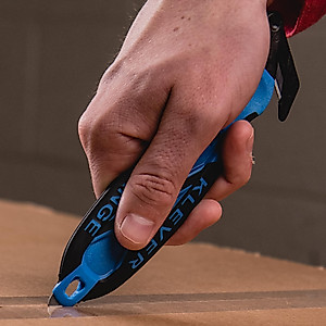 Klever XChange Box Cutter, Klever Kutter Package Opener Wide Cut Head, Ergonomic Soft Touch Handle Utility Knife, Cuts Thicker Substrates, Boxes, Film, Tape and More, Red, 10 Pack (KCJ-XC-30R)