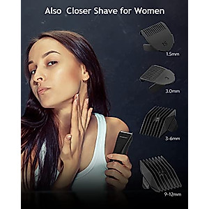 MANSPOT Groin Hair Trimmer for Men and Women, Electric Ball Trimmer/Shaver, Hypoallergenic Ceramic Blade Heads, Waterproof Wet/Dry Groin & Body Shaver Groomer, 20 Times Usage After Fully Charged