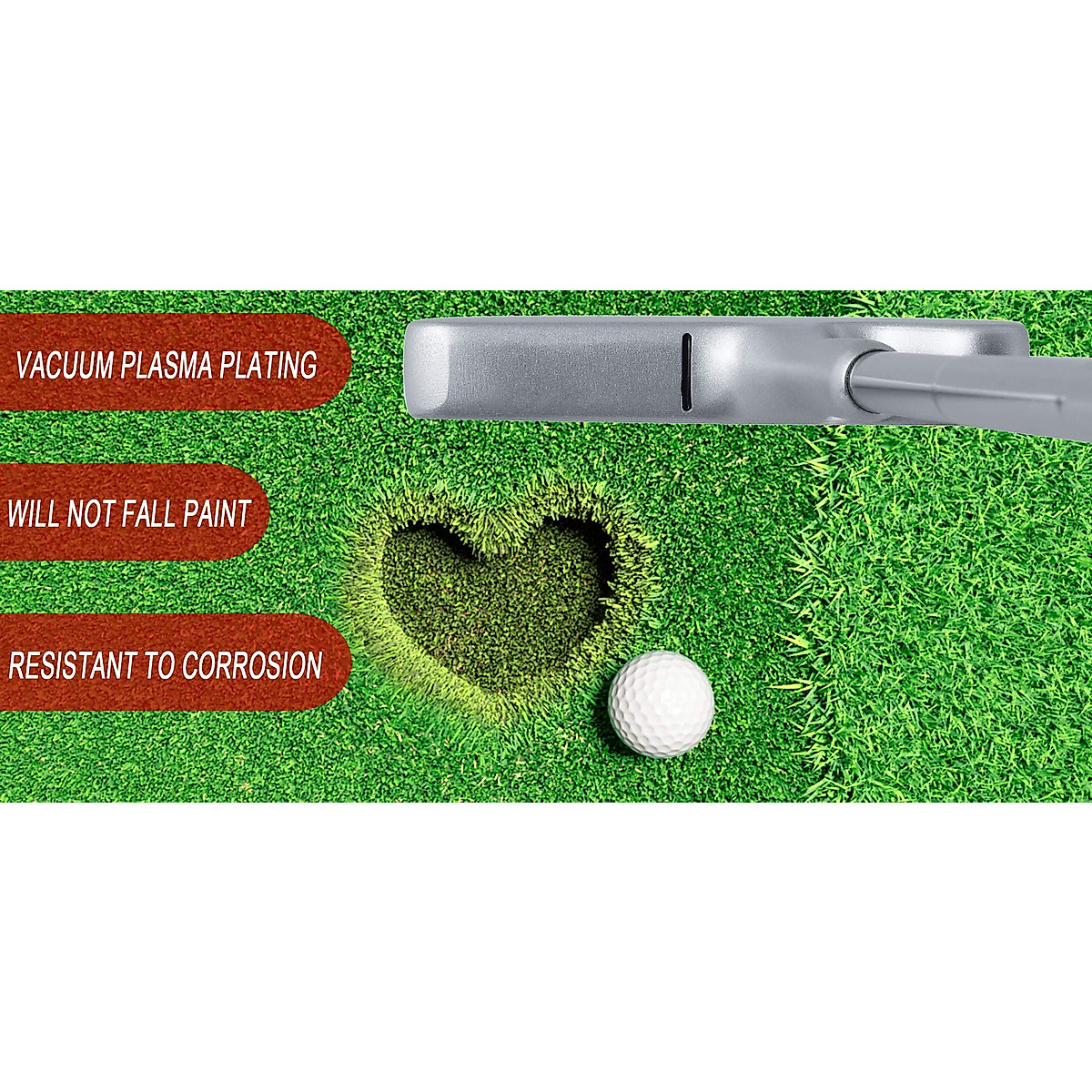 LEAGY Timeless Classic Golf Putter 35" Length - Putt Putt Style Two-Way Head and Premium Rubber Grip for Male & Female Right or Left Handed Golfers