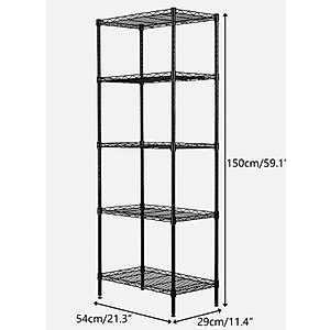 YFZZBH 60"x22"x12" 5 Layer Wire Shelving Rack Adjustable Shelf Storage Unit Commercial