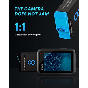 DINTYOU 2 Pack Batteries for Gopro Hero 8 7 6 5 Black Battery Accessories, Hero 8 7 Black Go Pro 5 6 7 8 1500mAh