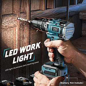 Cordless Power Drill for Makita 18v Battery: 3 Modes Electric Power Driver/Drill Kit Tool, 1/2 Inch Keyless Chuck Cordless Impact Drill Set, 20 Position, Variable Speed, for Home, Garden(No Battery)