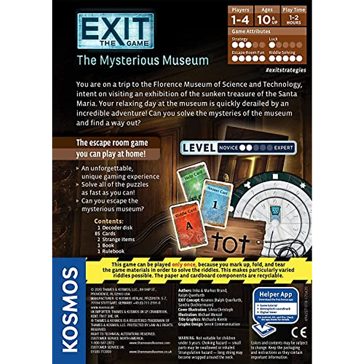 Exit: The Mysterious Museum | Exit: The Game - A Kosmos Game | Family-Friendly, Card-Based at-Home Escape Room Experience for 1 to 4 Players, Ages 10+