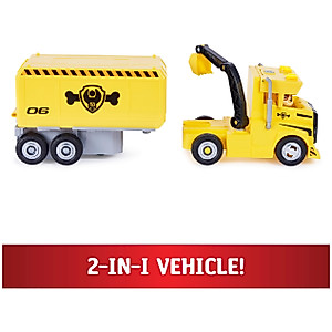 Paw Patrol, Rubble 2 in 1 Transforming X-Treme Truck with Excavator Toy, Crane Toy, Lights and Sounds, Action Figures, Kids Toys for Ages 3 and up