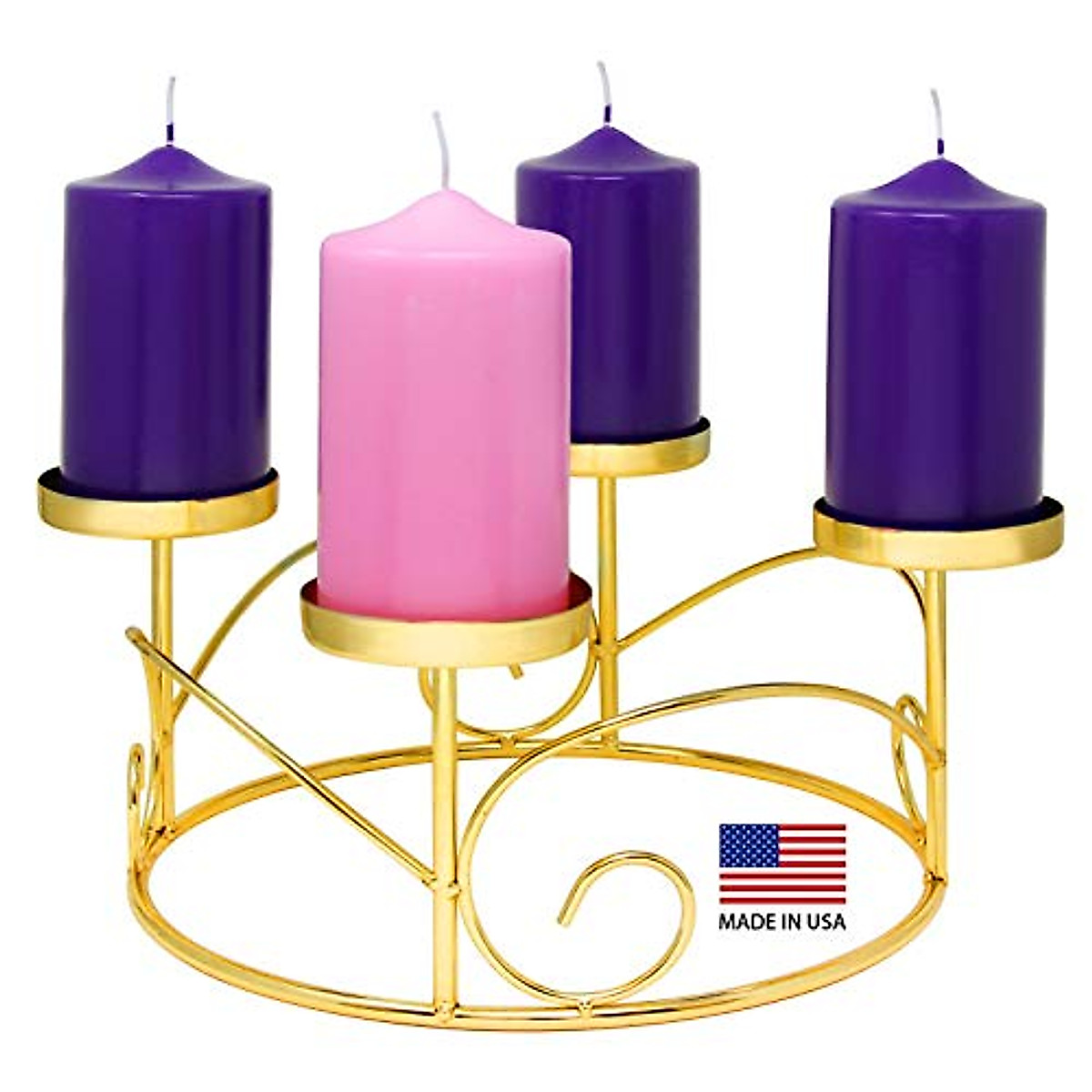 Pillar Advent Candle Set of 4 - Advent Pillar Candles - Made In the USA - Advent Candles For Advent Wreaths and Advent Rings Candle Holder- Premium Hand Dipped Drip-less Candles