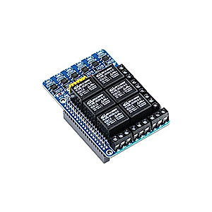 PiRelay 6 Power Relay Module for Raspberry Pi, 6 Channel Relay Shield for Raspberry Pi, Relay HAT Expansion Relay Board for Raspberry Pi 4B/3B+/3B/2B/B+/A+