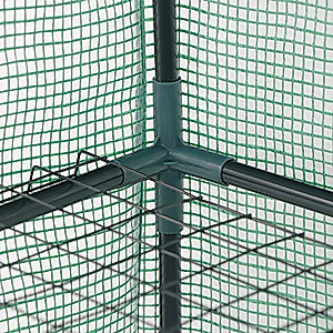 BBBuy Outdoor Portable Walk-in Greenhouse 3 Tiers 6 Shelves w/ Durable PE Cover Roll Up Zipper Door Steel Frame Screen Windows Garden Greenhouse for Growing Plants and Storage w/ Ground Pegs, Ropes