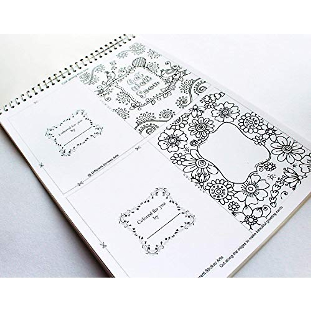 Coloring book of greeting cards: 24 handmade foldable cards to color | Premium Handmade Paperback Spiral Bound Coloring Book | Art and Sip Party, DIY Kit, Party favor | Easy & fun drawings to color