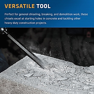 Century Drill & Tool, 87933, 23/32"X24",SDS Max,Bull Point Chisel, Masonry Tool.