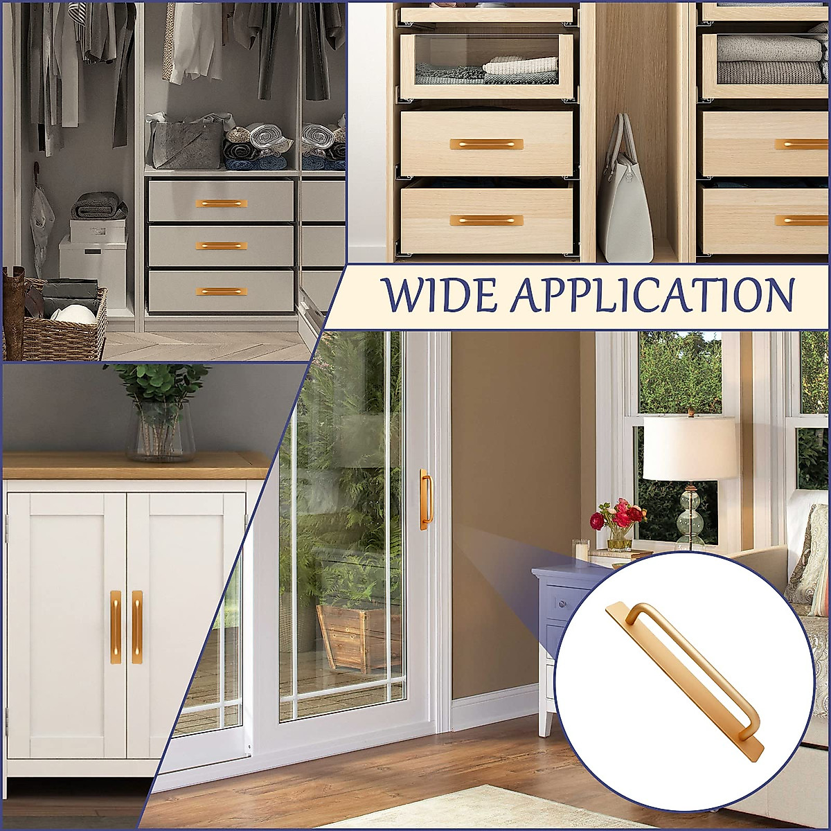 Auvotuis 2Pcs 8.3 Inch Self-Stick Instant Cabinet Handles, Aluminum Alloy Drawer Push Pull Handles Barn Door Handle Helper with Adhesive for Sliding Door, Closet(Silver)