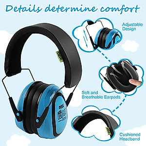 GREEN DEVIL 3 Pack Kids Ear Protection Ear Muffs 27dB Noise Cancelling Hearing Protection Headphones For Toddlers To Teens