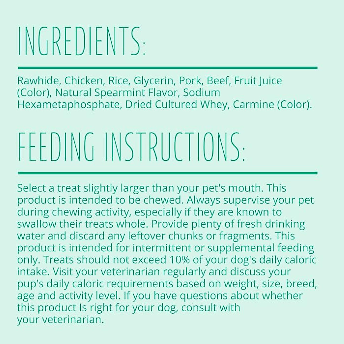 Better Belly® Dental Kabobs, 10 kabobs, Dental Dog Chews with Breath-Freshening Spearmint