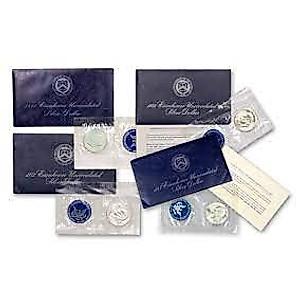 Set of 4 Blue Ike Silver Dollars 1971-1974