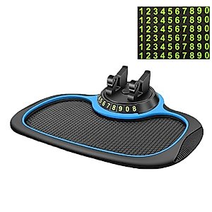 Flewsail Phone Mat, Flewsail Phone Holder for Car, Multifunction Car Anti-Slip Mat Auto Phone Holder, Flewsail Car Phone Mount, Car Phone Mount Silicone Car Pad Mat (Blue)