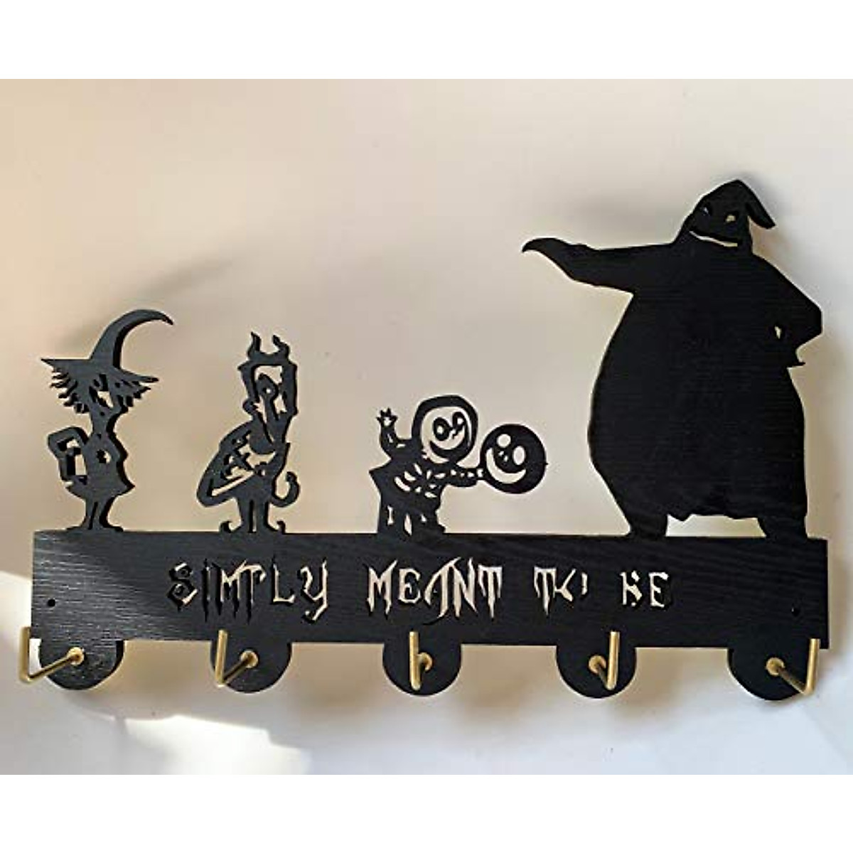 YSdesign The Nightmare Before Christmas Hooks-Jack Skellington Decor Wall Hooks,Wall Décor,Coat Hooks, Key Holder,Key Hanger for Wall、Entryway and Kitchen-11.8×7.8Inch、 Black 、Eco-Wood
