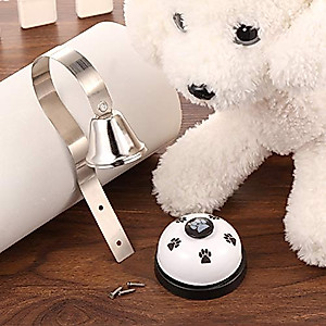2 Pcs Pet Training Bells Metal Dog Train Bells Silver Doorbell Potty Training Bells for Go Outside Pet Potty Training Bells Device for Large Dogs Cat Puppy Training and Communication