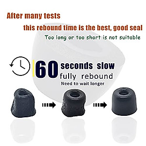 Luckvan Memory Foam Tips for JayBird Earbuds Series 60S Slow Rebound Replacement Ear Tips for JayBird Tarah JayBird Run Air JayBird Freedom JayBird X4 X3 X2 Earbuds 3 Pairs LMS