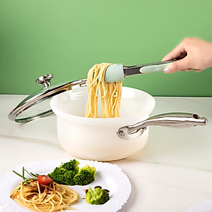 Morejoy Nonstick Saucepan with Lid (2 qt) - Non Toxic, PTFE & PFOA Free - Nonstick Pot Made of Silica Stone - Glass Saucepan - Multipurpose Pots Use for Kitchen or Restaurant, Christmas Gift