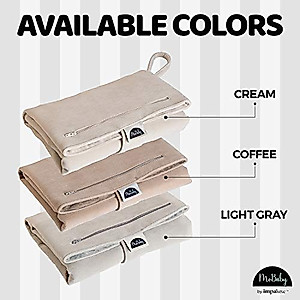 MoBaby Portable Changing Pad, Luxurious Soft-as-Suede Change Clutch, Oeko-TEX Certified, Machine Washable, Chic & Cushioned for Baby, Infant, & Newborn, Light Gray Color