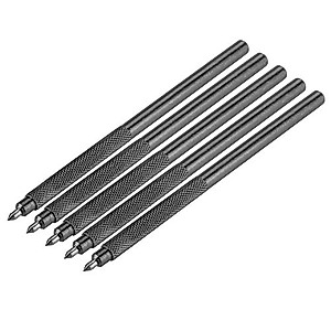 Walfront 5Pcs Pocket Alloy Scriber Scribe Pen with Carbide Tip for Ceramic/Metal/Glass Plate