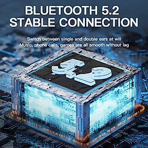 Cooyee Wireless Earbud, Bluetooth 5.2 Headphones Sport Bluetooth Earbuds in Ear Noise Cancelling Wireless Earphones with Mic Waterproof Headset for Running Gym Games Green, Black