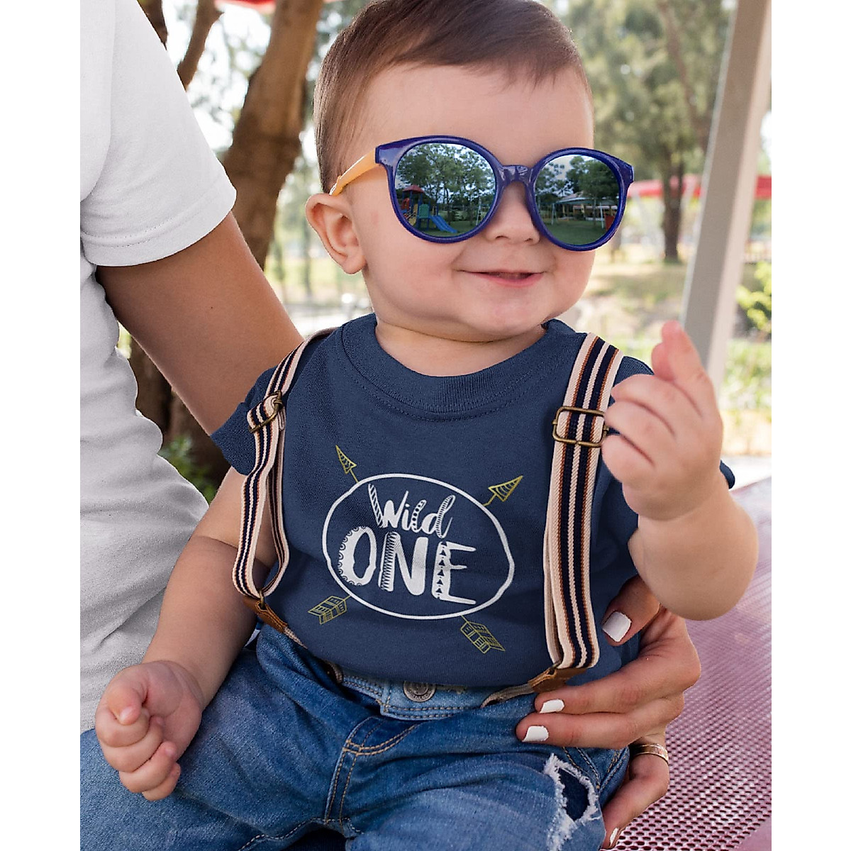 Wild One 1st Birthday Outfit Boy Girl 1 Year Old Gifts Baby Boys Shirt Navy
